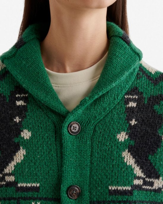 Roots Cabin Shawl Fair Isle Cardigan - KELLY GREEN , Roots Canada Shop ...